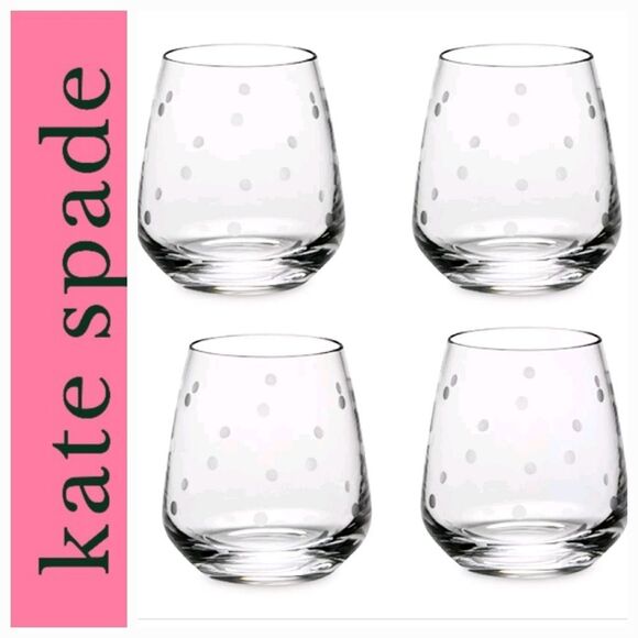 kate spade | Dining | Kate Spade New York Larabee Dot Stemless Wine ...